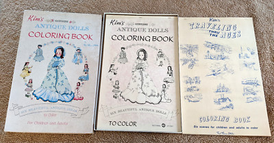 KIM’S Dolls & Traveling Thru the Ages COLORING BOOK VINTAGE 1950 RED ...