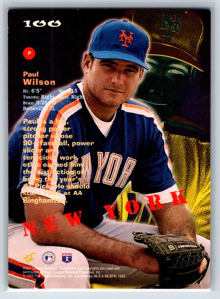1995 Topps Stadium Club Paul Wilson Rookie New York Mets RC #100 | eBay