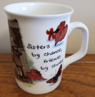 SISTER Coffee Mug History and Heraldry Bone China Red Flowers Leaves ...
