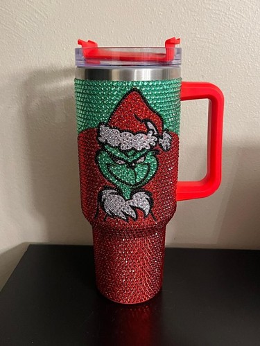 Rhinestone Bling Grinch 40oz Christmas Tumbler | eBay