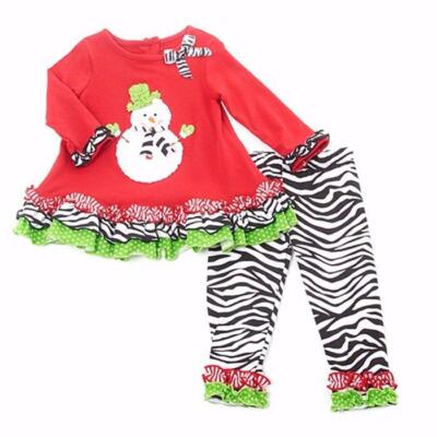 RARE EDITIONS Baby Girl 18M Zebra Print Snowman Leggings Set NWT $48 | eBay
