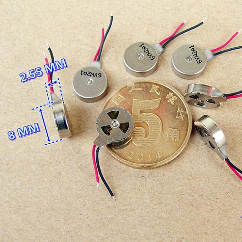 DC 3V Micro 8mm Phone Button-Coin Flat Vibrating Vibration Brushless ...