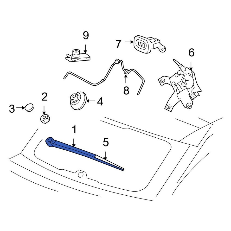 For Jeep Compass 2017-2024 Jeep 68358389AA Back Glass Wiper Arm | eBay