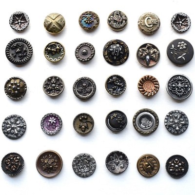 Lot of 30 Fancy Vintage Antique Victorian Metal Buttons 7/16 - 11/16 ...
