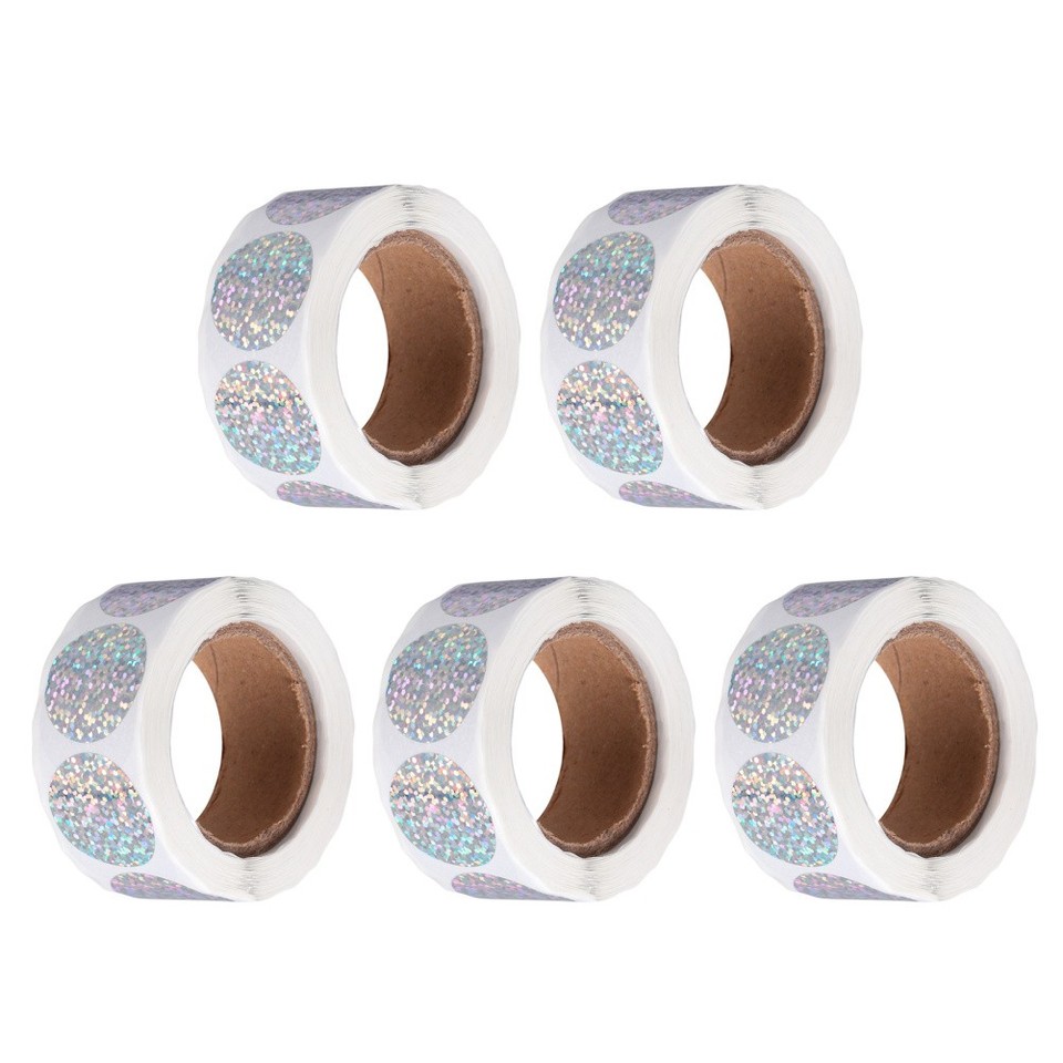 5 Rolls Sticker Adhesive Stickers Labels Office Student Classroom ...