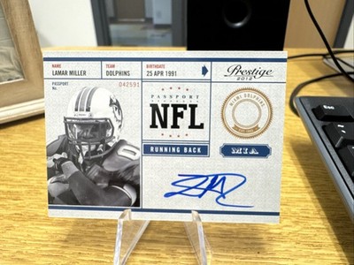 2012 Panini Prestige Lamar Miller Rookie Auto Passport Miami Dolphins ...