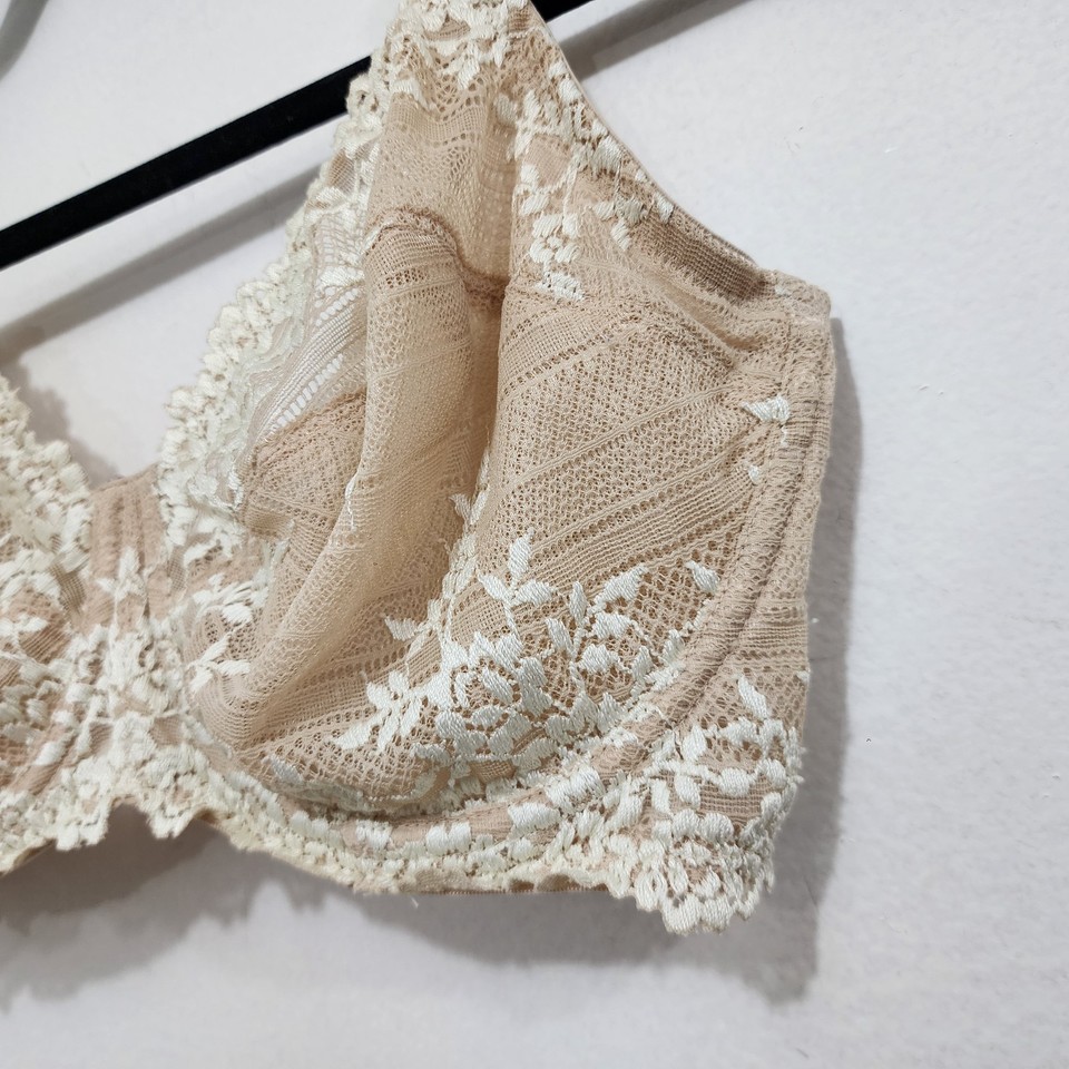 Wacoal 65191 Embrace Sheer Lace Underwire Bra 34DDD Underwire Sand ...