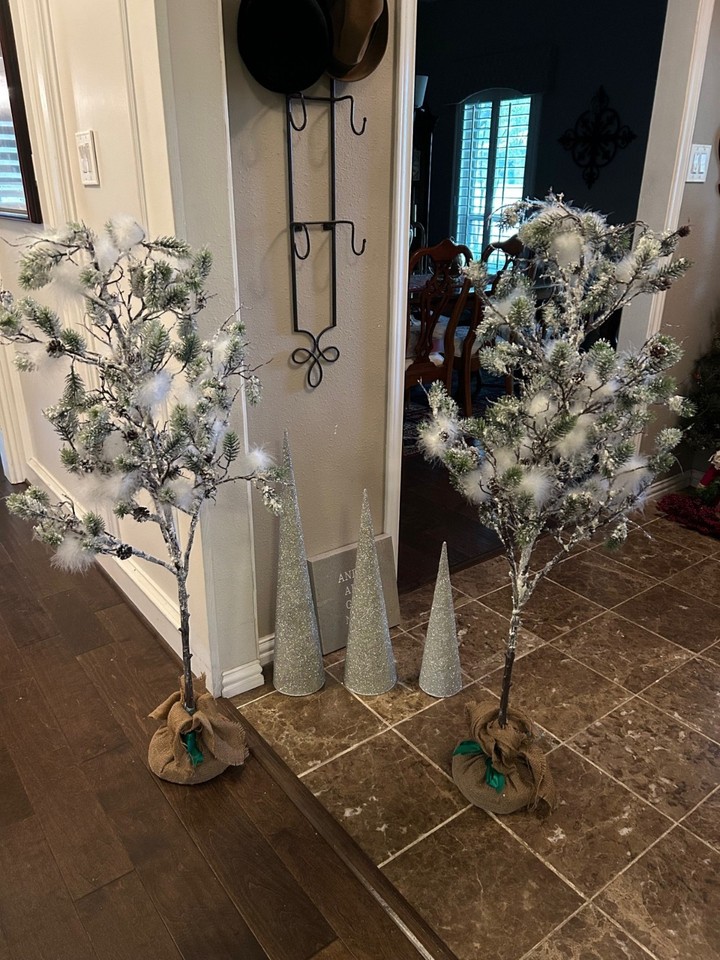 Frontgate Christmas Iced Feather Trees | eBay