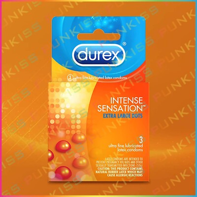 Durex Intense Sensation Ribbed Dots Ultra Thin Premium Latex Condoms💋3 ...