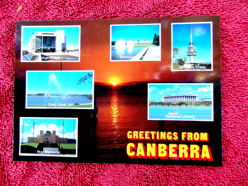 SIX GREAT VIEWS OF CANBERRA FAMOUS SITES A.C.T. COLOUR POSTCARD [359 ...