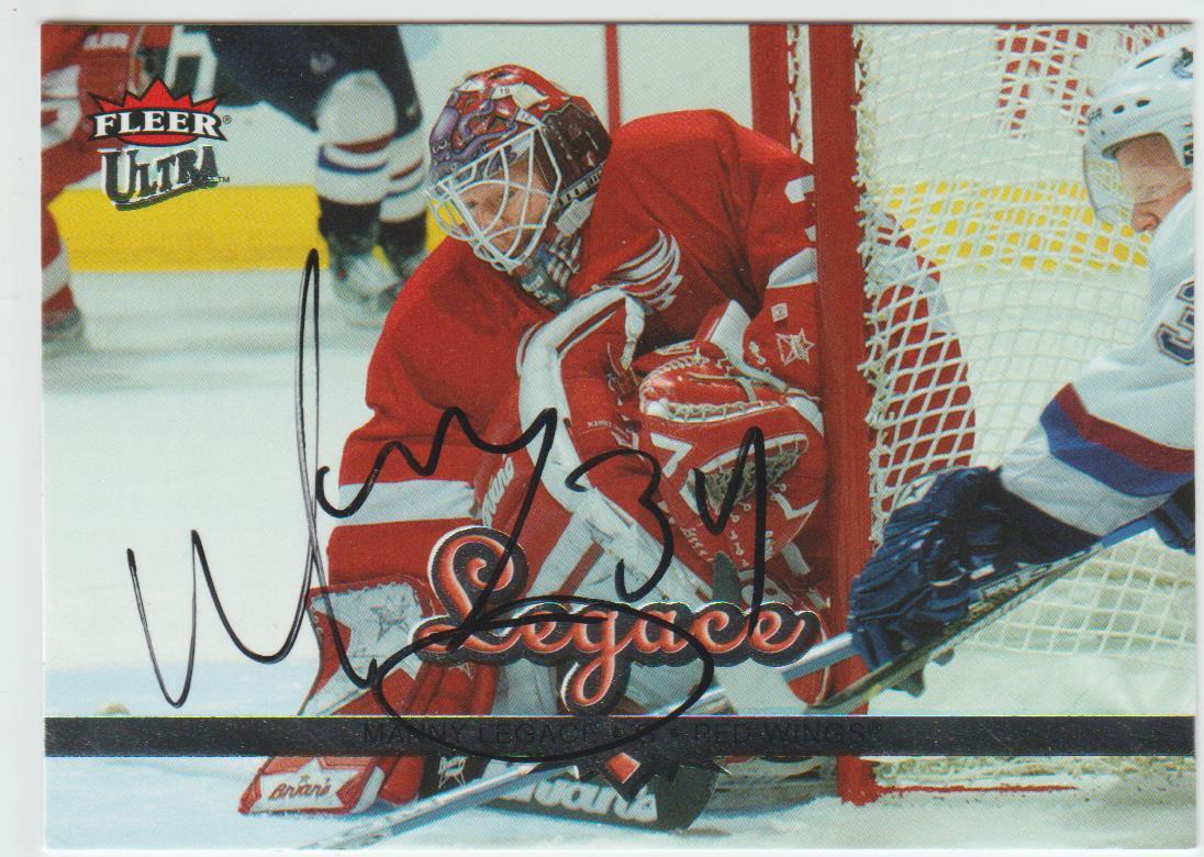 Manny Legace AUTOGRAPHED 2005-06 ULTRA DETROIT RED WINGS HOCKEY CARD ...