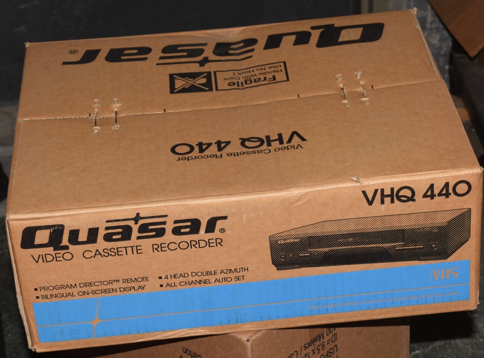 QUASAR VHQ440 VHS 4-HEAD VCR OSD FACTORY SEALED UNOPENED BOX VINTAGE 90 ...