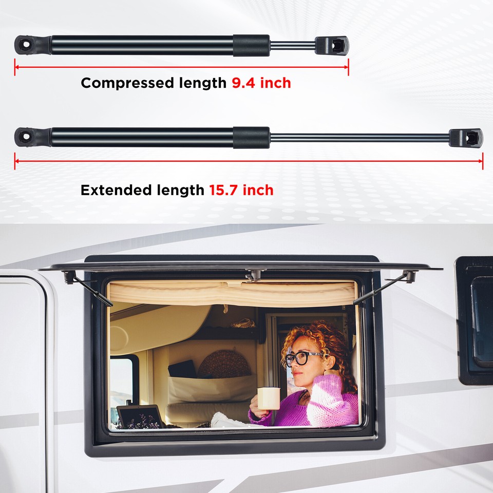 2x C16-23993 15.7 inch 45Lbs Gas Struts Shocks for are Leer Camper ...