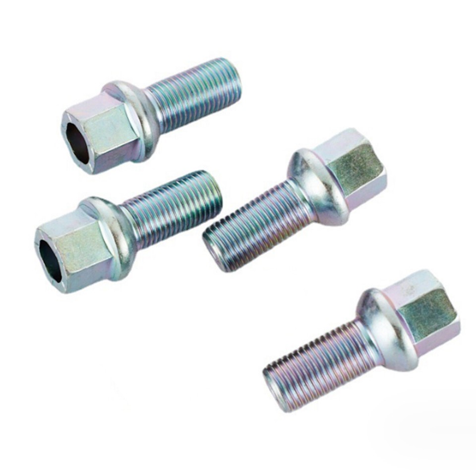 4XAlloy wheel bolts nuts lugs M14 x 1.5 17mm Hex 27mm thread Radius ...