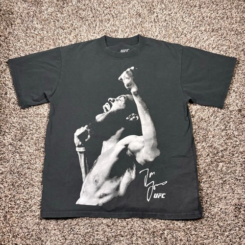 Vintage Jon Jones Shirt Mens L Black UFC MMA Fight Night Champion Bones ...