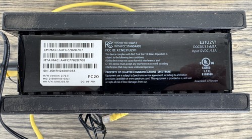 Spectrum E31U2V1 DOCSIS 3.1 eMTA Internet Cable Modem With Cord | eBay