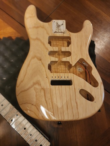Warmoth Stratocaster body In gloss natural finish. Routed HSH W/Battery ...