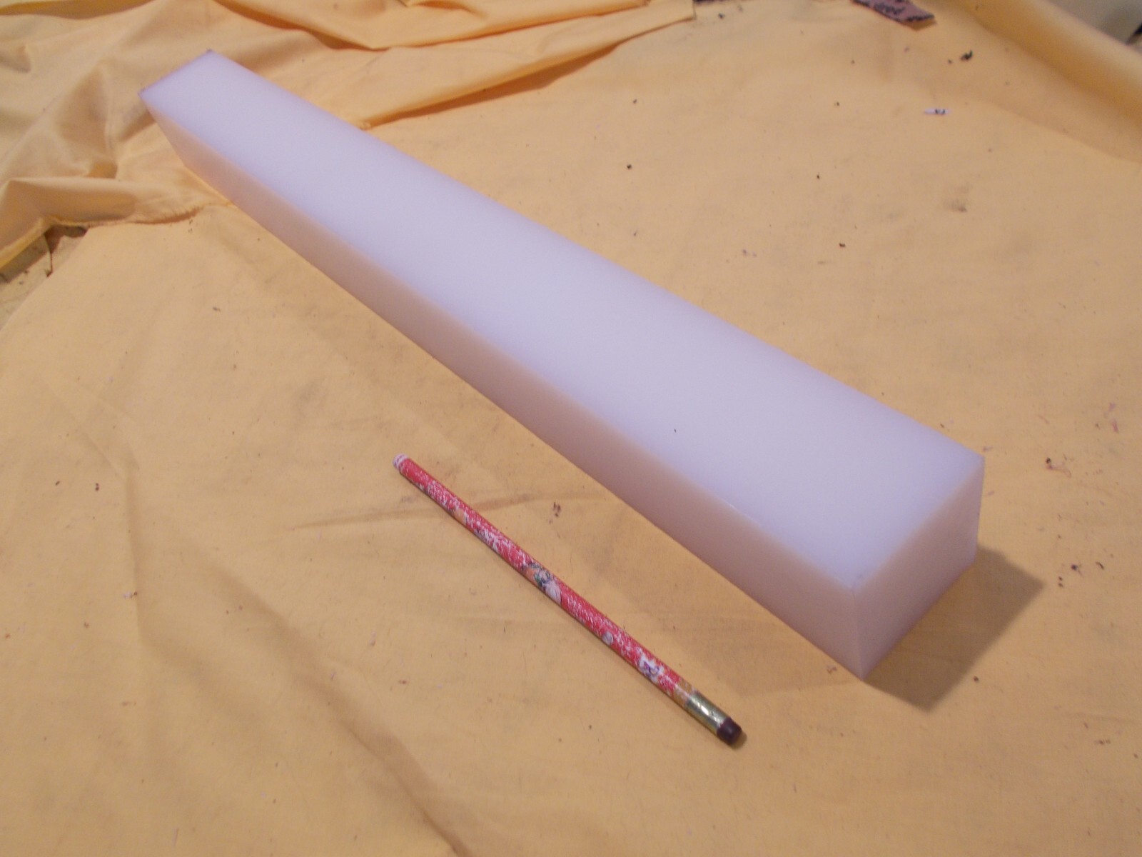 NATURAL UHMW BAR STOCK machinable plastic flat 2 1/4" x 2 3/16" x 22 1/ ...