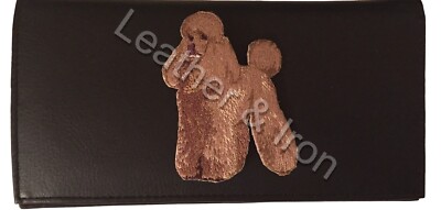 Brown Poodle Design Leather Checkbook Cover | eBay