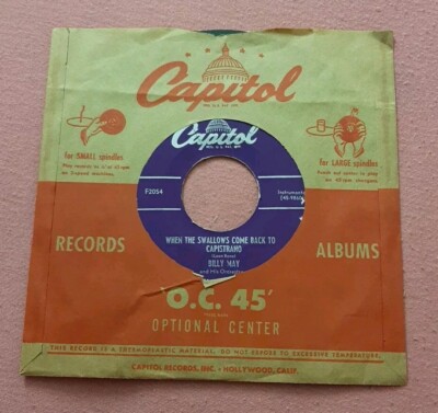 Billy May 45 When the Swallows Come Back To Capistrano / Honest and ...