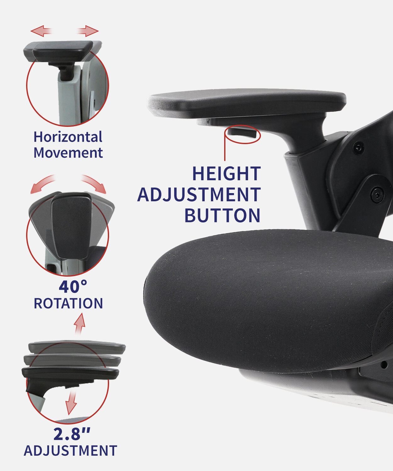 Adjustable Ergonomic Swivel Office Executive Chair 3D Arm Rest Lumbar ...