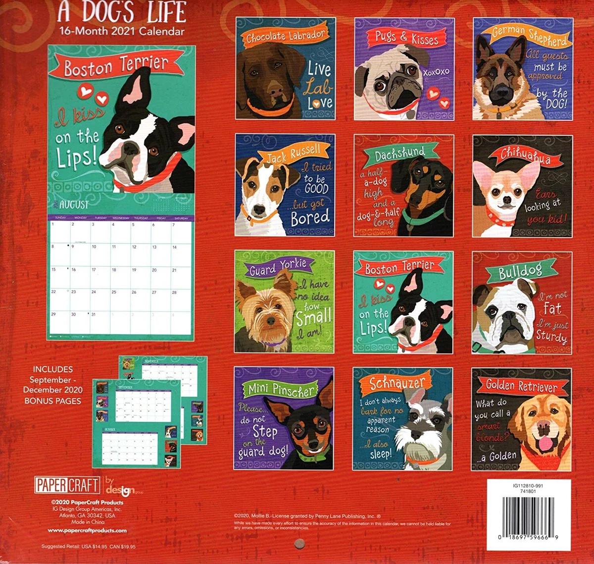 Dog Calendar Stickers Reminder