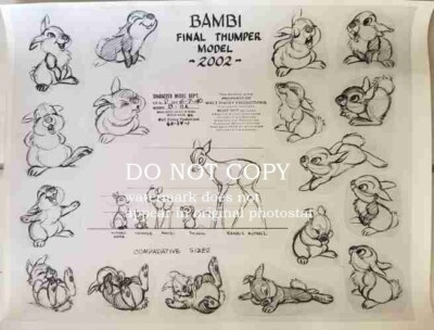 Original Disney Photostat Model Sheet - Bambi Thumper Final 1940 - Rare ...