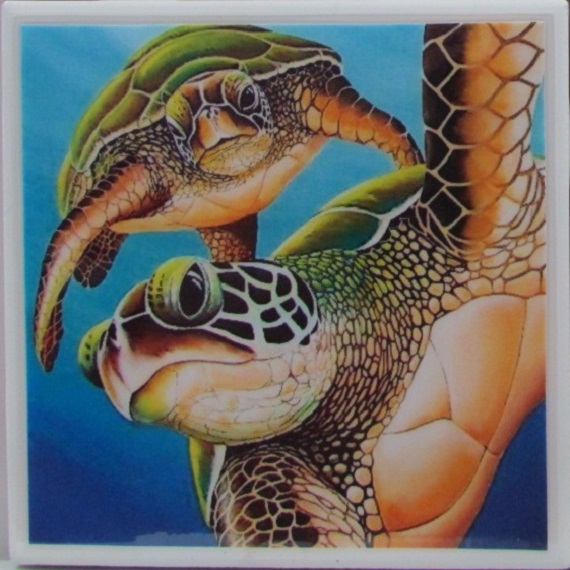 Handmade Natural Stone Ceramic Tile Marble Drink Coasters -Set of 4 ...