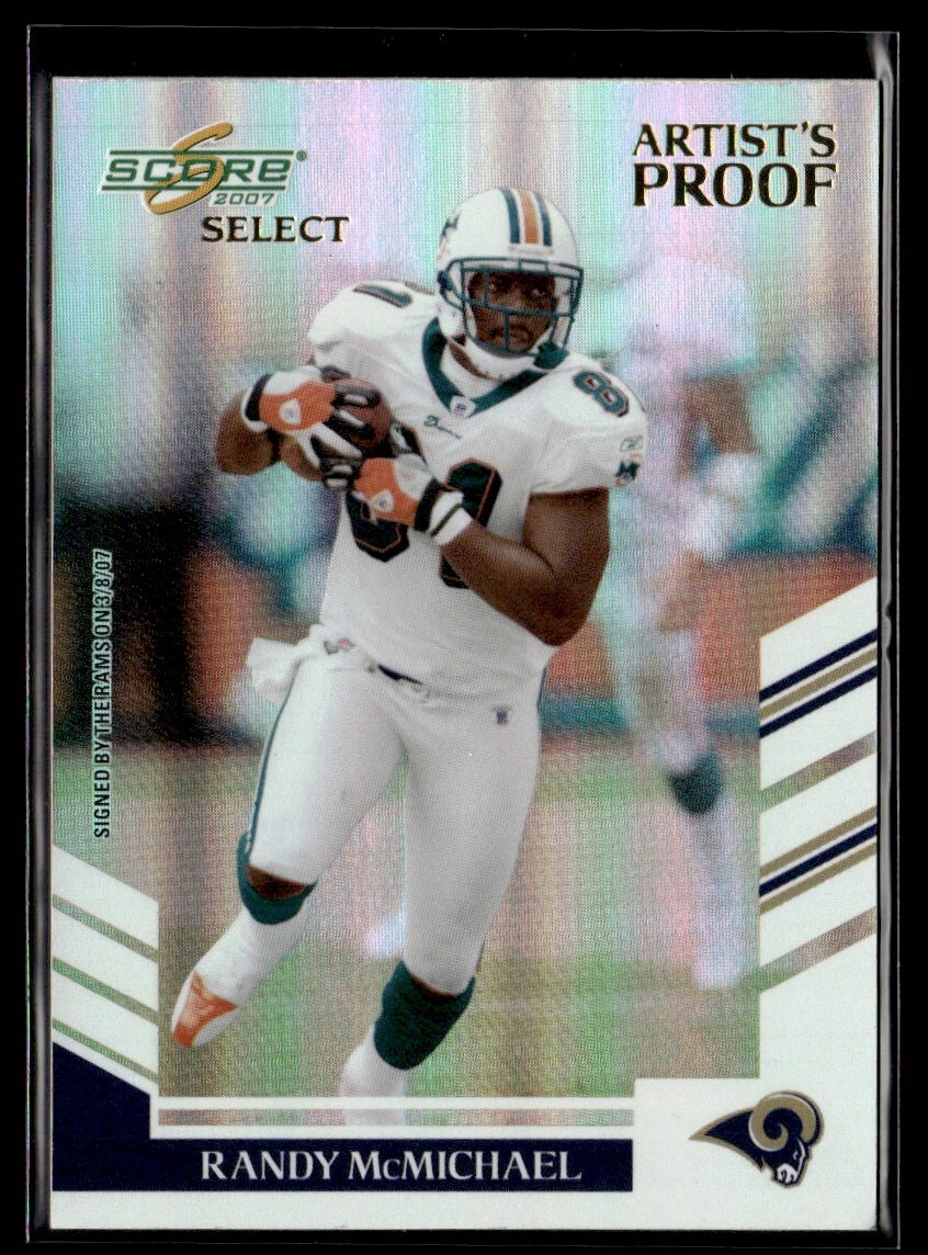 2007 Score Select Artist's Proof Randy McMichael 29/32 St. Louis Rams ...