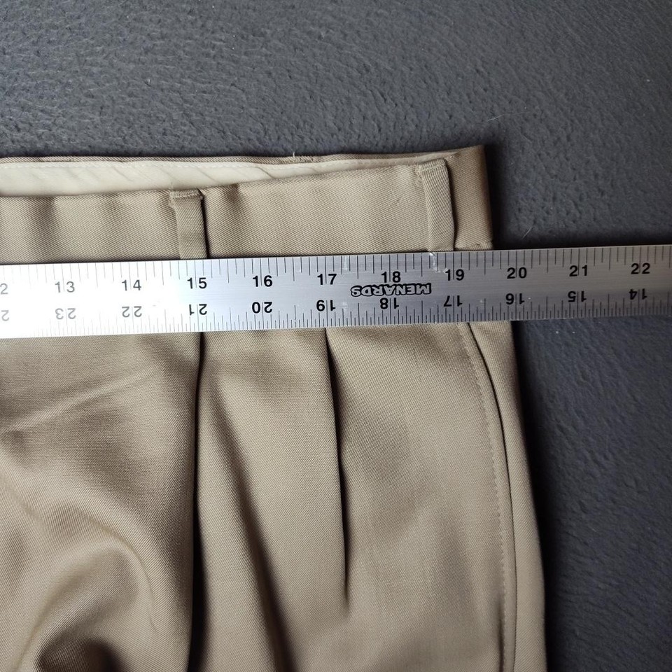 Brooks Brothers 346 Pants Mens 38x32 Khaki Wool Pleated Cuffed Dress ...