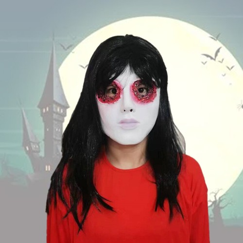 Halloween Mask Terrifying Black-haired Ghost With Rotten Eyes | eBay
