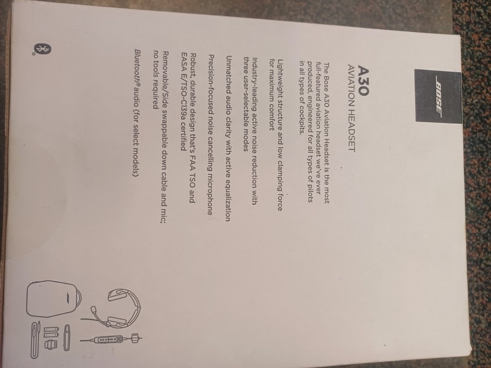 NEW Bose A30 ANR Aviation Headset FACTORY SEALED | eBay