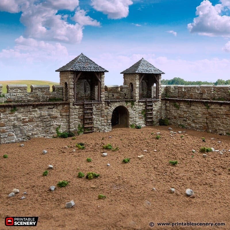 Medieval Stone Fort Walls, Terrain for DND, Tabletop Games, TTRPG ...