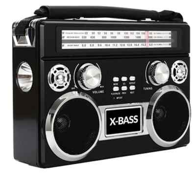 SuperSonic Loud Portable Boom Box With AM/FM /SW Radio And Bluetooth ...