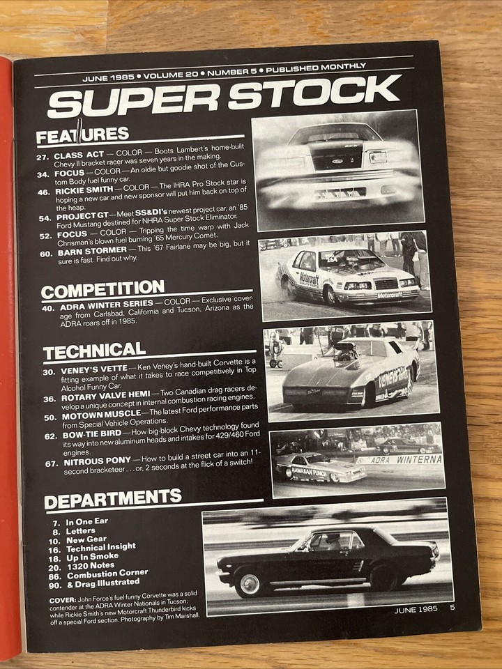 SUPER STOCK AND DRAG ILLUSTRATED MAGAZINE JUNE 1985 | eBay