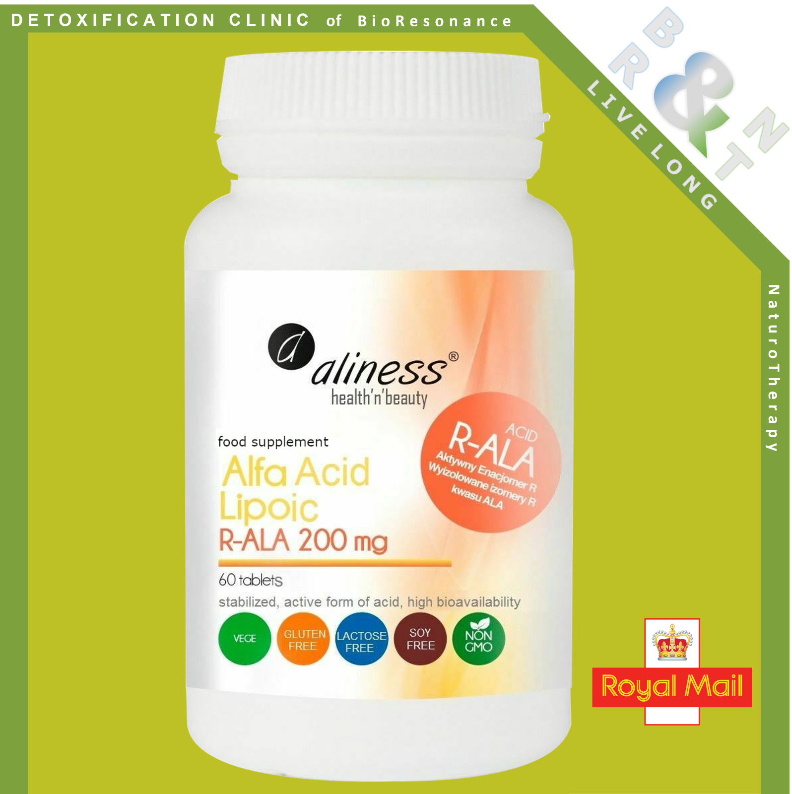 RALA _ ALINESS _ R-ALA - R 💪- Alpha _ Lipoic _ Acid __ 200 mg __ 60 ...