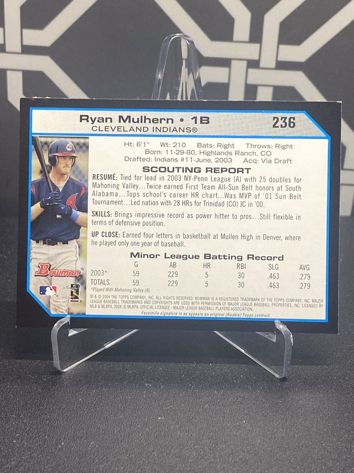 2004 Bowman First Year Ryan Mulhern #236 | eBay