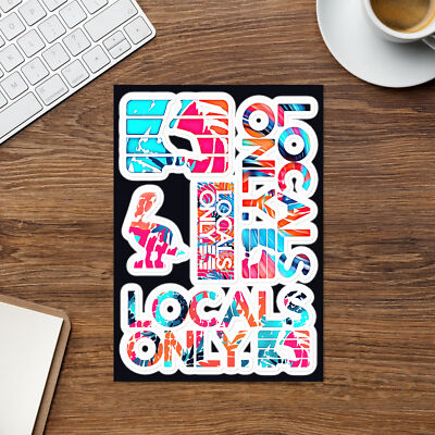 Locals Only Starter Pack 5-Piece Tropical Florida Floral Sticker Sheet ...