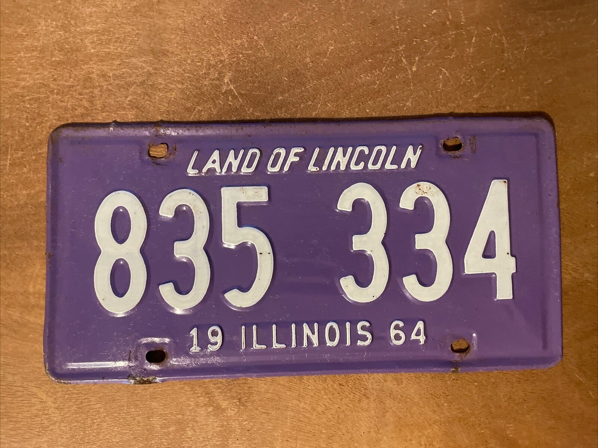 1964 Illinois License Plate Illinois...Land Of Lincoln