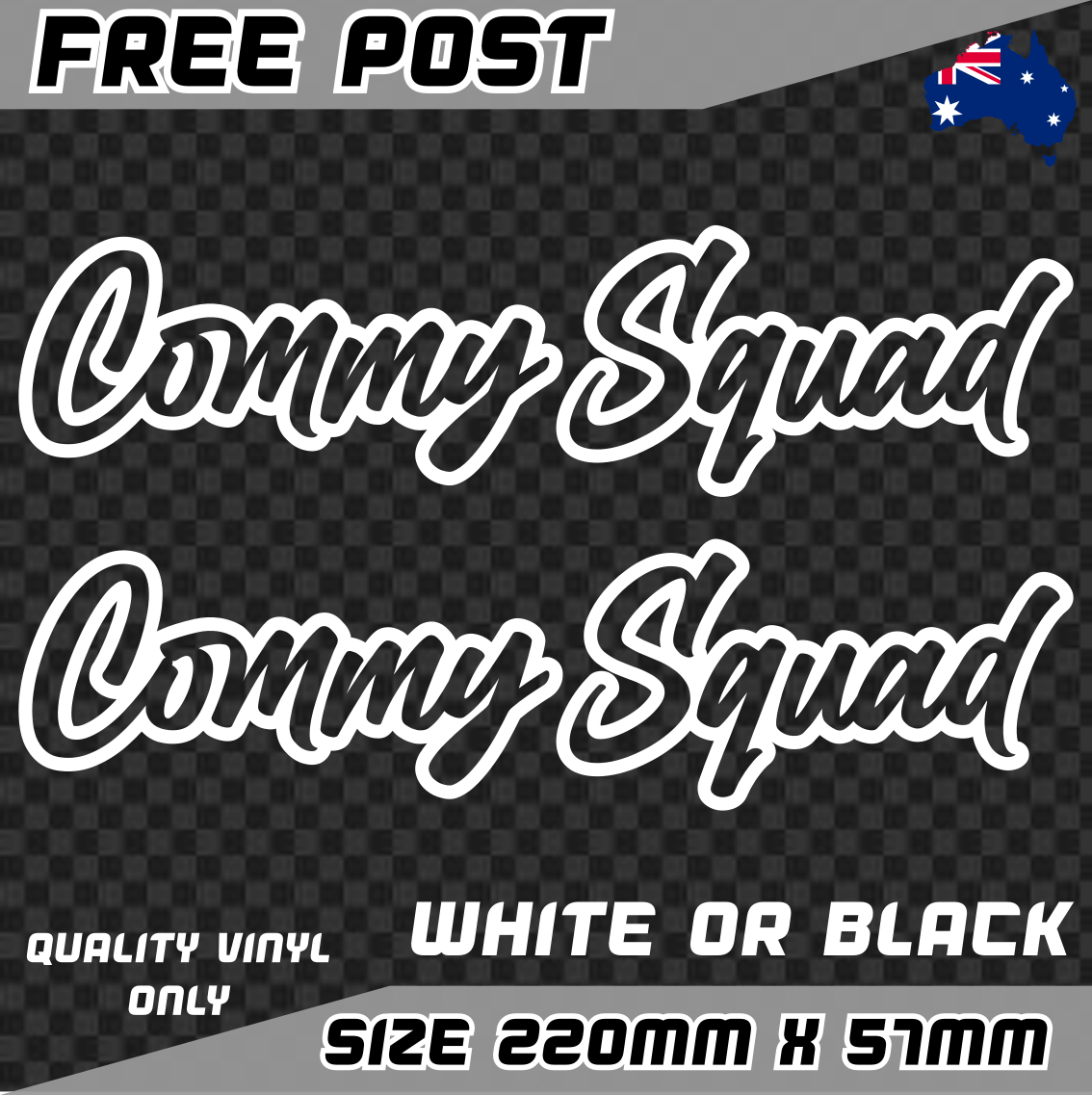 Commy Squad X2 Sticker Decal Vinyl Car For Holden Commodore Club SS ...