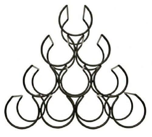 Black Onyx PYRAMID WINE RACK 40x15x36cm Holds 10-Bottles, Heavy Duty ...