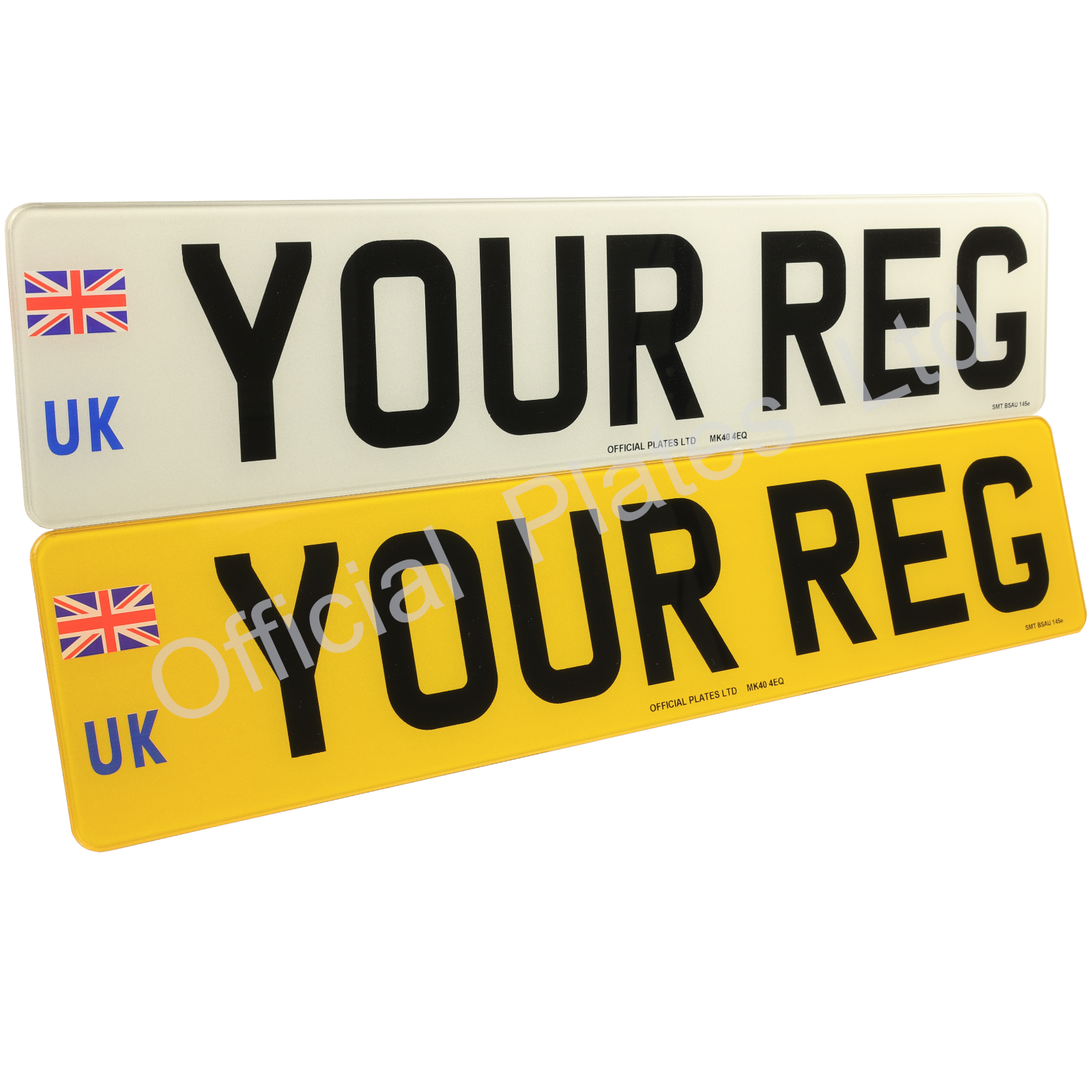 Premium UK EU Legal Car Reg Registration Number Plates + Sticky Pads ...