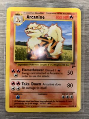 Pokémon TCG Arcanine Base Set 2 33/130 Regular Unlimited Uncommon | eBay