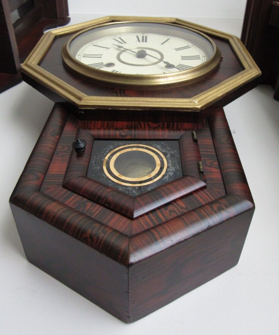 Antique F. Kroeber Regulator Wall Clock 8-Day, Time/Strike, Key-wind (A ...