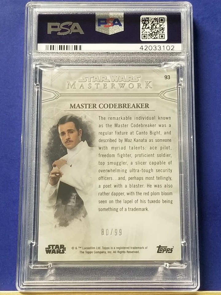 Master Codebreaker - 2018 Star Wars Masterwork Green #93 PSA 10 #80/99 ...