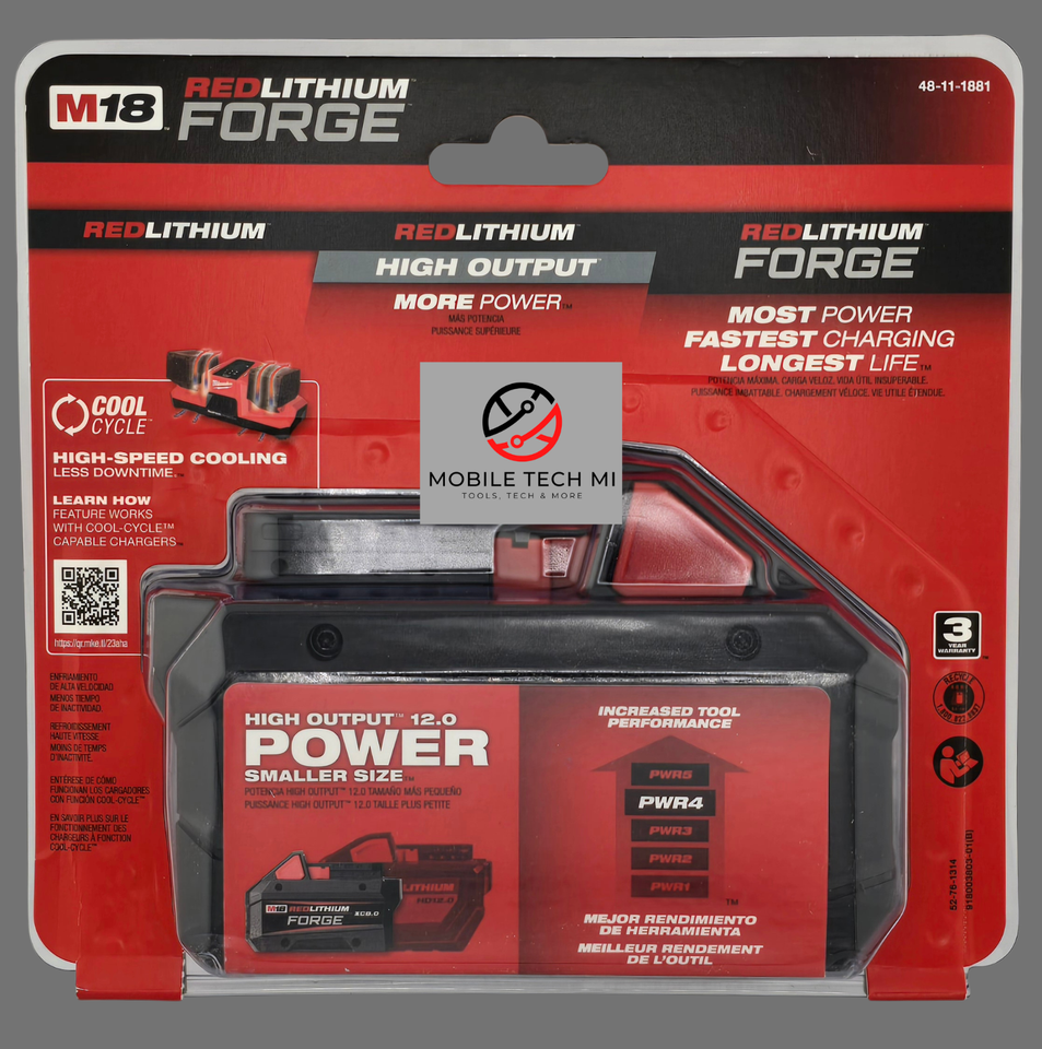 Genuine Milwaukee M18 REDLITHIUM FORGE XC8.0 8.0 Ah OEM Battery Pack 48 ...