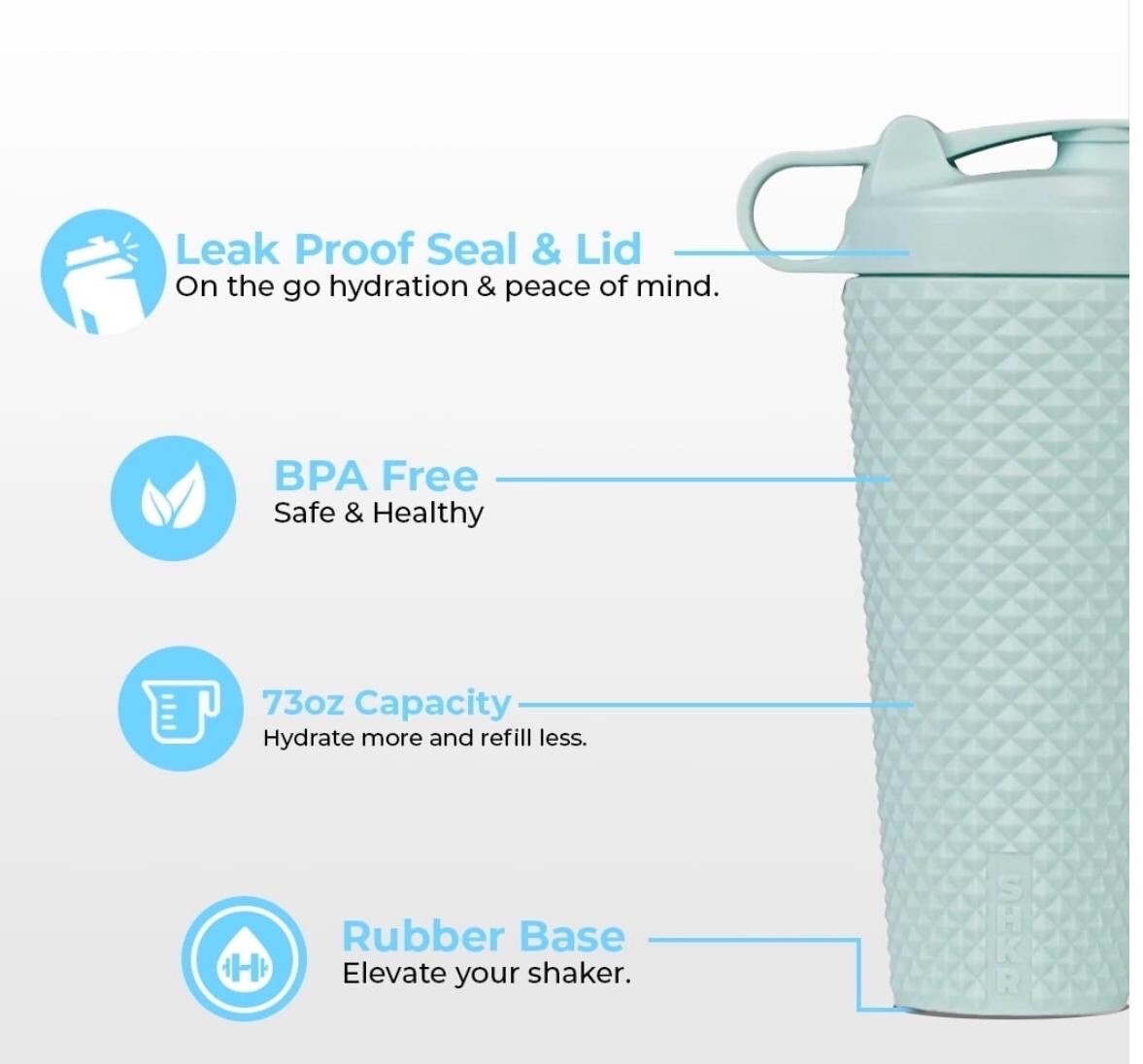 HYDRO SHKR 2-Lid Combo Shaker & Tumbler BRAND NEW Tile/Green Color ...