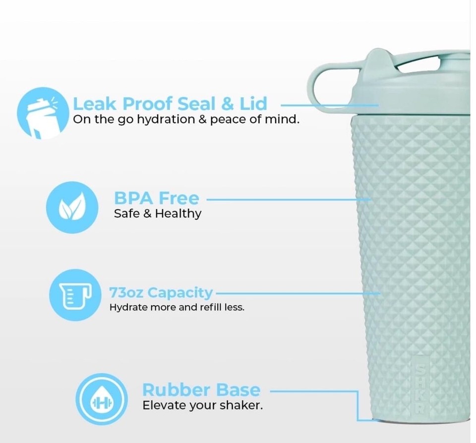 HYDRO SHKR 2-Lid Combo Shaker & Tumbler BRAND NEW Tile/Green Color ...