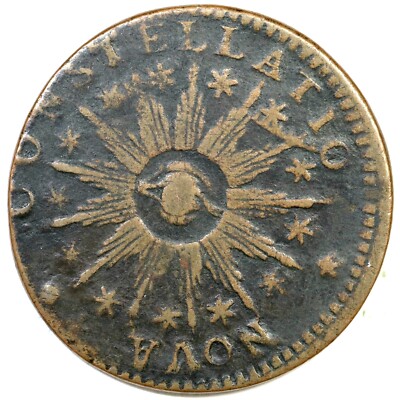 1783 C 1-A Pointed Rays, Lg U.S. Constellatio Colonial Copper Coin | eBay