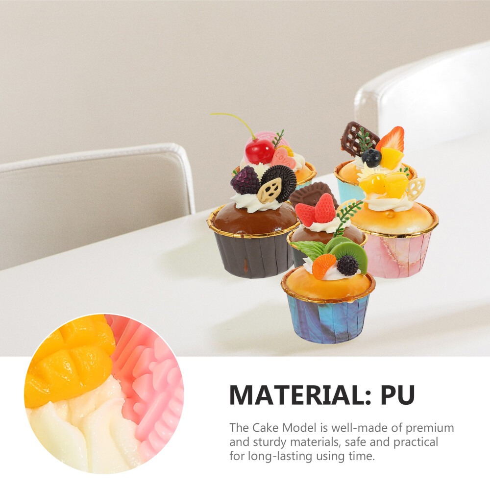 6pcs Simulation Of Food Cake Model Simulation Cakes Faux Cupcake Fake ...